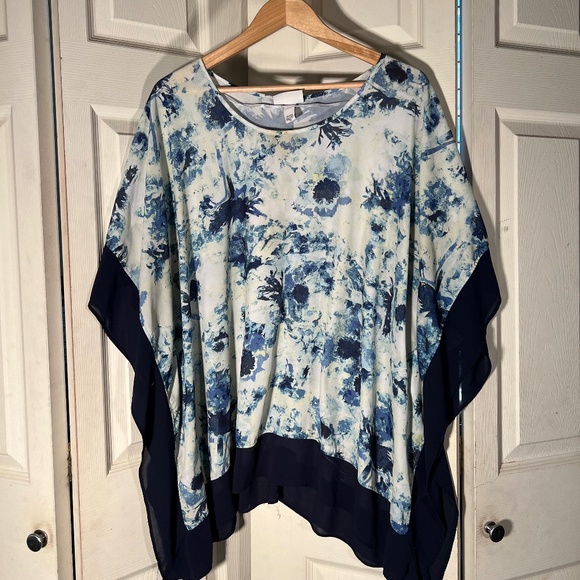 Ava & Viv | Tops | Ava Viv Blue Floral Top Size 2xl | Poshmark